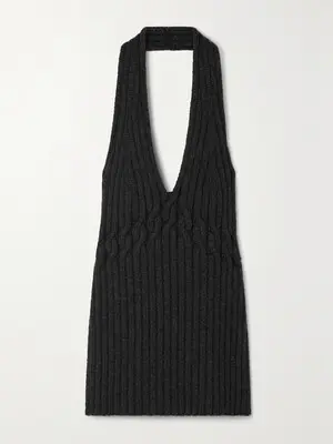 Proenza Schouler Cable-knit Halterneck Top - Gray