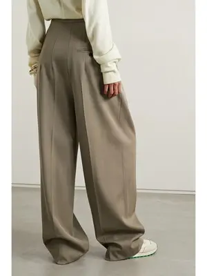 THE ROW Marcellita Pleated Wool-twill Wide-leg Pants