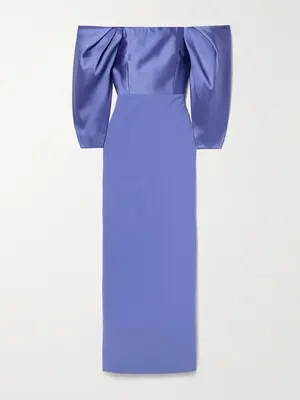 Solace London Melina Off-the-shoulder Gown - Blue