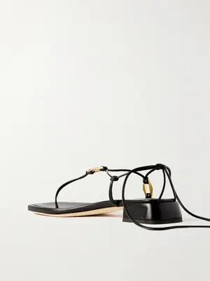 JIMMY CHOO Onyxia Embellished Leather Sandals