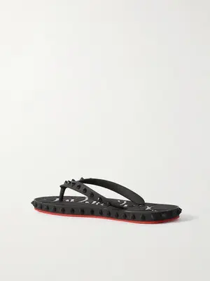 CHRISTIAN LOUBOUTIN Super Loubi Studded Flip Flops - Black