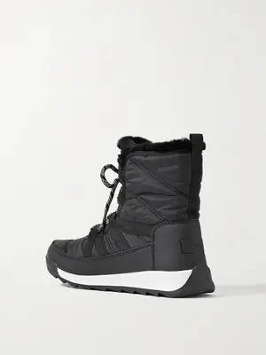 Sorel Whitney Ii Faux Fur-trimmed Shell Lace-up Ankle Boots