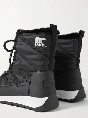Sorel Whitney Ii Faux Fur-trimmed Shell Lace-up Ankle Boots