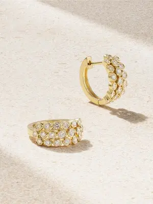 ANITA KO 18-karat Diamond Hoop Earrings - Gold