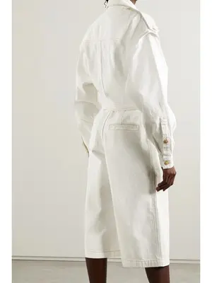 GOLDSIGN Cropped Denim Jumpsuit