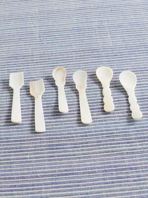 GOHAR WORLD Set Of Six Mother-of-pearl Dessert Spoons - Neutrals