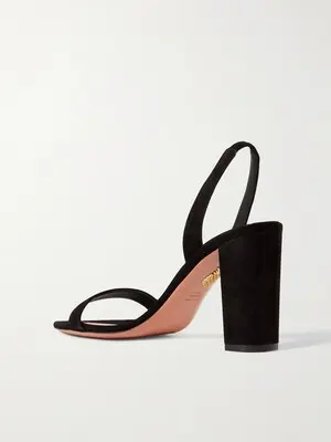 AQUAZZURA So Nude 85 Suede Slingback Sandals