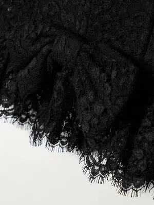 Alessandra Rich Strapless Lace Bustier Top With Bow