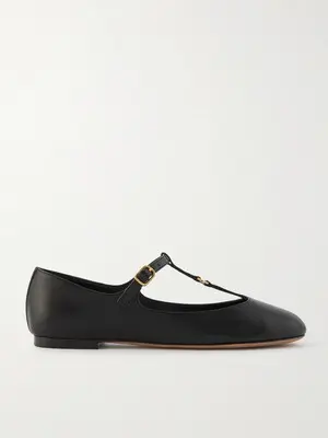 Chloé Marcie Embellished Leather Ballet Flats - Black