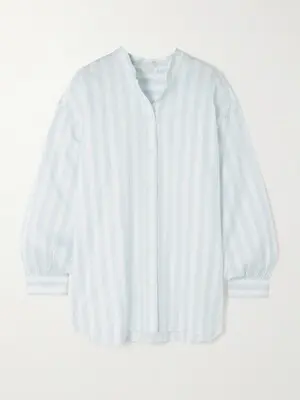 ERES Siesta Vacances Striped Cotton-poplin Pajama Shirt - Blue