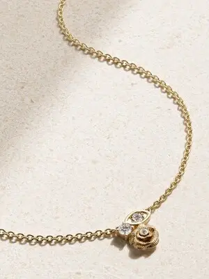 SYDNEY EVAN 14kt Diamond Marquis Eye And Rose Necklace - Gold