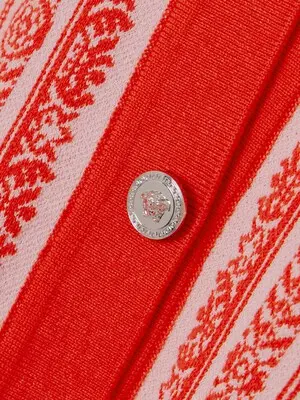 Versace Jacquard-knit Cardigan With Tropical Motif