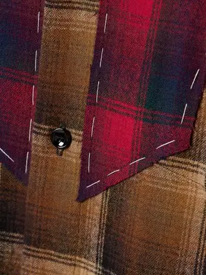 MAISON MARGIELA Checked Wool-flannel Mini Shirt Dress