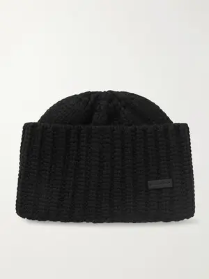 Saint Laurent Ribbed Cashmere Beanie Black
