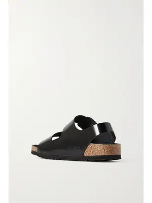 BIRKENSTOCK Milano Glossed-leather Slingback Sandals With Big Buckles