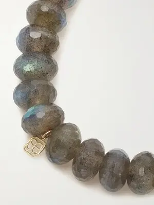 SYDNEY EVAN Lightning Bolt 14-karat Gold, Labradorite And Diamond Bracelet