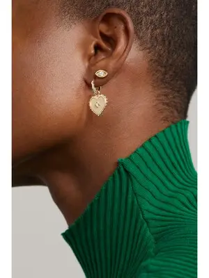 SYDNEY EVAN Evil Eye 14-karat Diamond Earrings