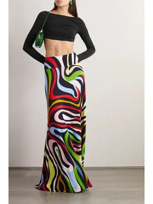 Emilio Pucci Cropped Stretch-crepe Top With Silk Trim