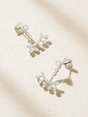 DE BEERS LONDON 18kt White Diamond Jacket Earrings - Gold