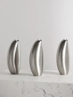 FOURTH STREET Puddle Set Of Three -tone Candlesticks - Silver