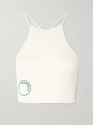 Marysia Net Sustain Steffi Scalloped Stretch Recycled-seersucker Sports Bra - White