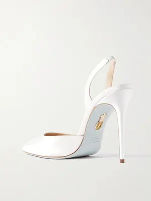 AQUAZZURA So Nude 105 Satin Slingback Pumps