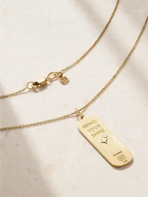 SYDNEY EVAN 14 Karat Yellow Diamond Charm Necklace