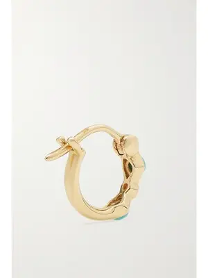 SYDNEY EVAN 14-karat Turquoise And Diamond Hoop Earrings