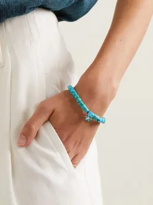 SYDNEY EVAN 14k Gold Evil Eye Turquoise Bracelet