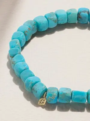 SYDNEY EVAN 14k Gold Evil Eye Turquoise Bracelet