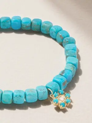 SYDNEY EVAN 14k Gold Evil Eye Turquoise Bracelet