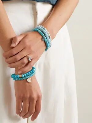 SYDNEY EVAN 14k Gold Evil Eye Turquoise Bracelet