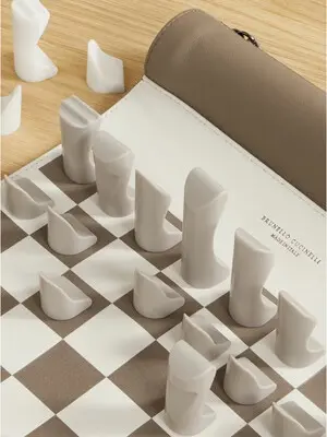 Brunello Cucinelli Leather And Krion® Portable Chess Set