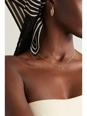 OCTAVIA ELIZABETH Nesting Gem 18-karat Recycled Gold Emerald Necklace