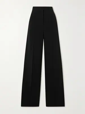 Another Tomorrow Stretch-merino Wool Wide-leg Pants - Black