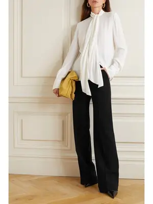 Another Tomorrow Stretch-merino Wool Wide-leg Pants