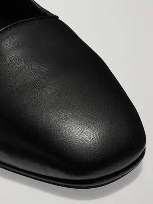THE ROW Ava Leather Mary Jane Ballet Flats - Black