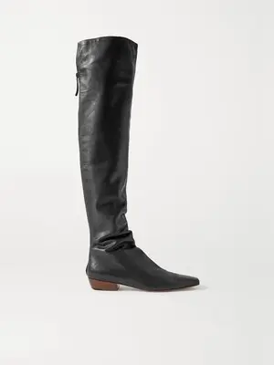 THE ROW Slouchy Leather Knee Boots