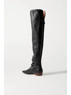 THE ROW Slouchy Leather Knee Boots