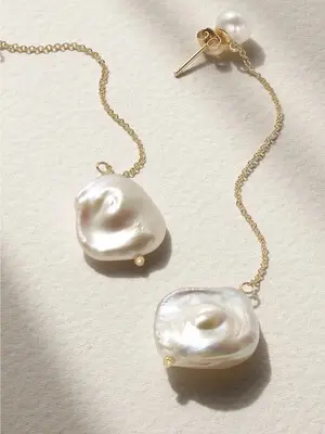 Mateo Duality 14-karat Gold Pearl Drop Earrings