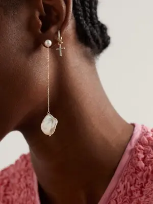 Mateo Duality 14-karat Gold Pearl Drop Earrings