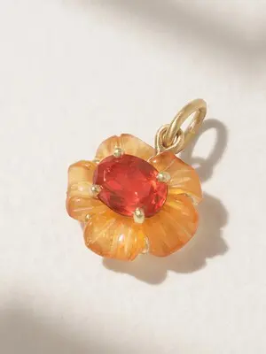 Irene Neuwirth 18-karat Gold And Fire Opal Flower Pendant - Orange