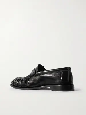 Saint Laurent Le Loafer Cassandre-embellished Leather Loafers