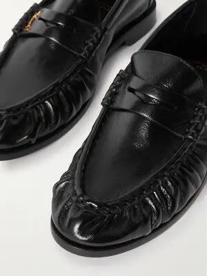 Saint Laurent Le Loafer Cassandre-embellished Leather Loafers