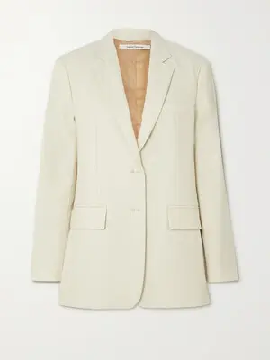 Another Tomorrow Merino Wool Blazer - Neutrals