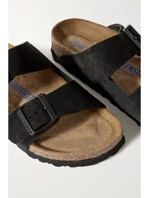 BIRKENSTOCK Arizona Suede Sandals - Black