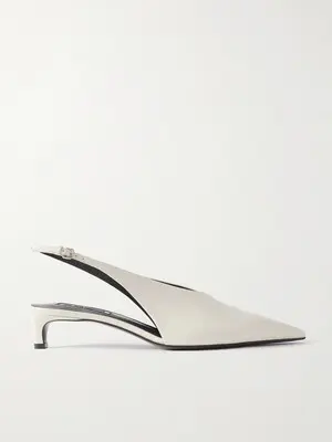 JIL SANDER Leather Slingback Pumps - Neutrals