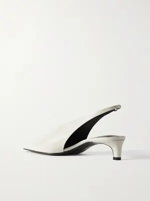 JIL SANDER Leather Slingback Pumps - Neutrals