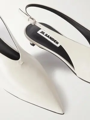 JIL SANDER Leather Slingback Pumps - Neutrals