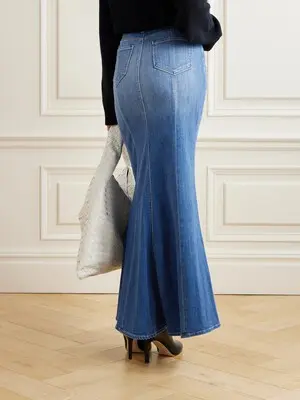 L'Agence Kailani Denim Maxi Skirt